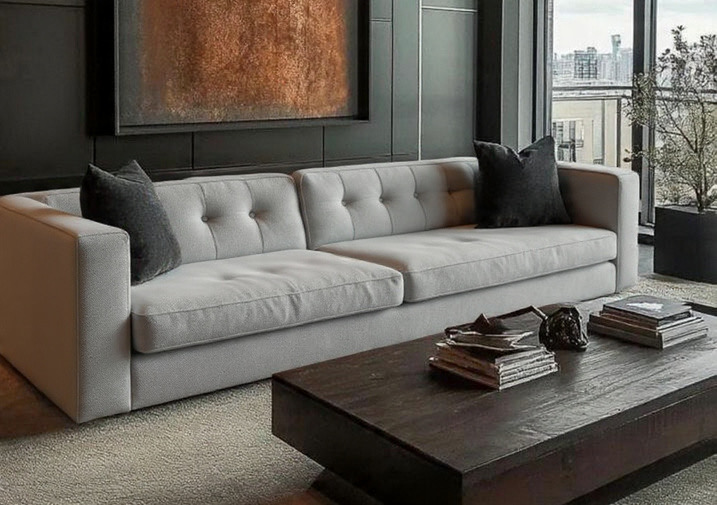 🛋️ Sofa de Tela Modelo Gallagher - Muebles en Cuero Vitacura